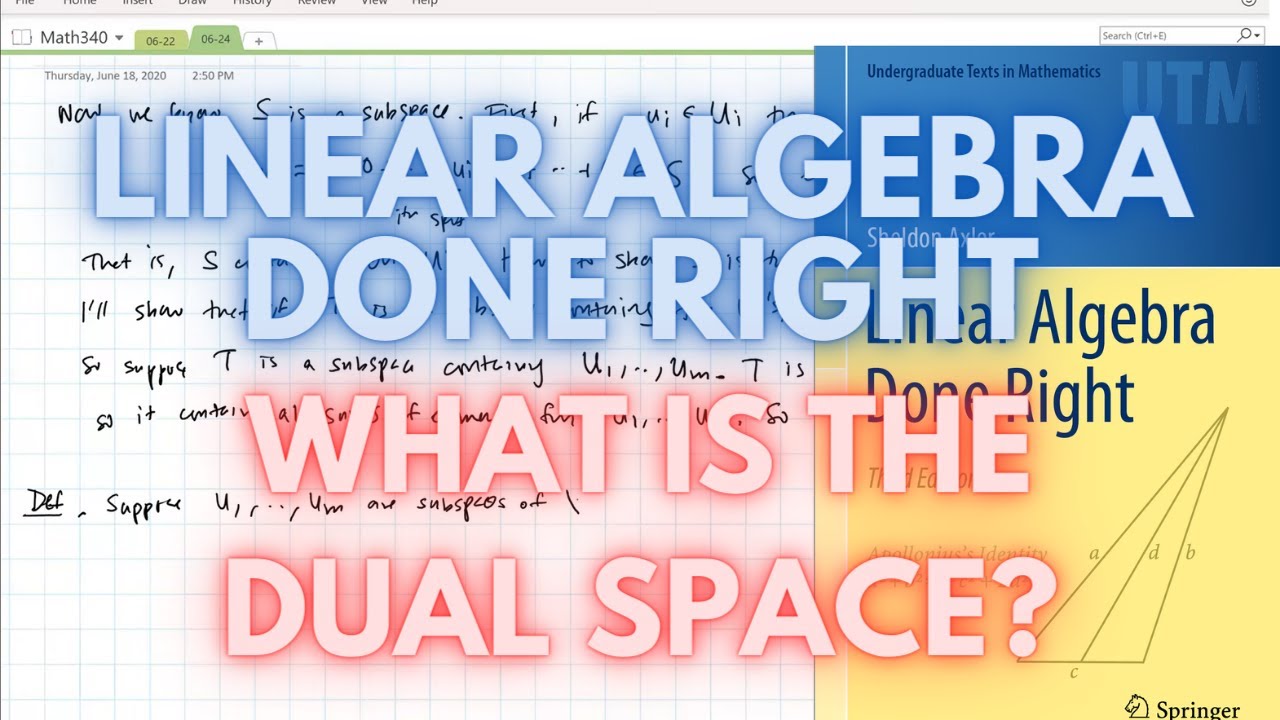 (3.F) Linear Algebra Done Right: Duality - YouTube