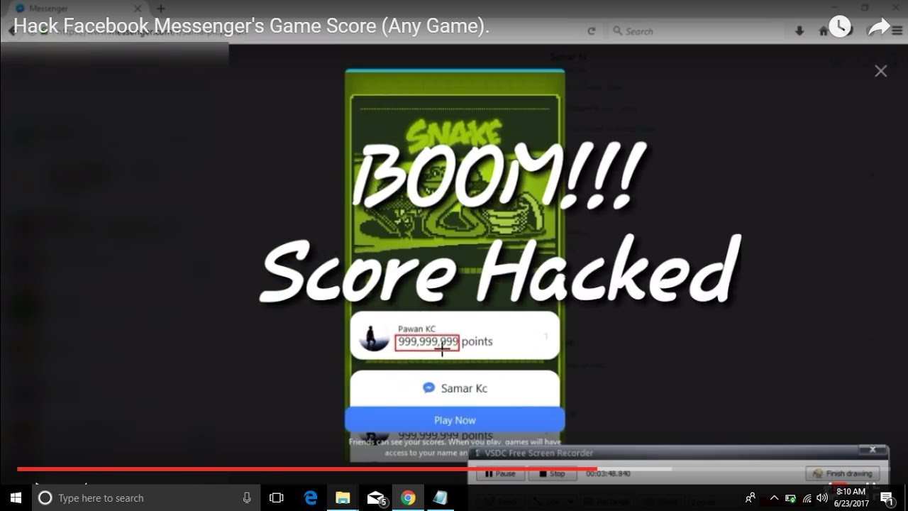 Hack Facebook Messenger's Game Score (Any Game). - YouTube
