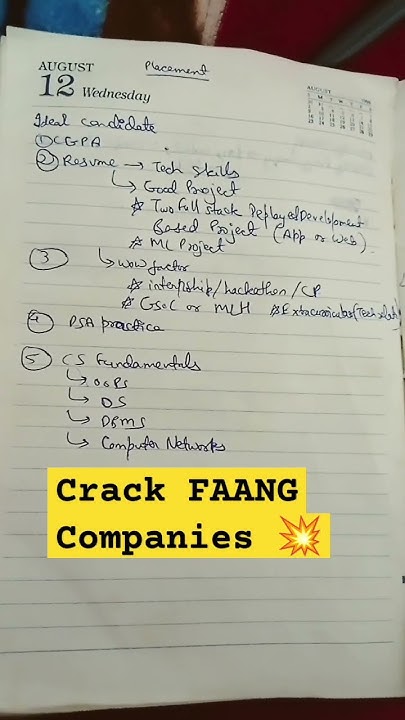Crack FAANG Companies 💥 | Do all this to crack placements 🔥💥 #placement ...