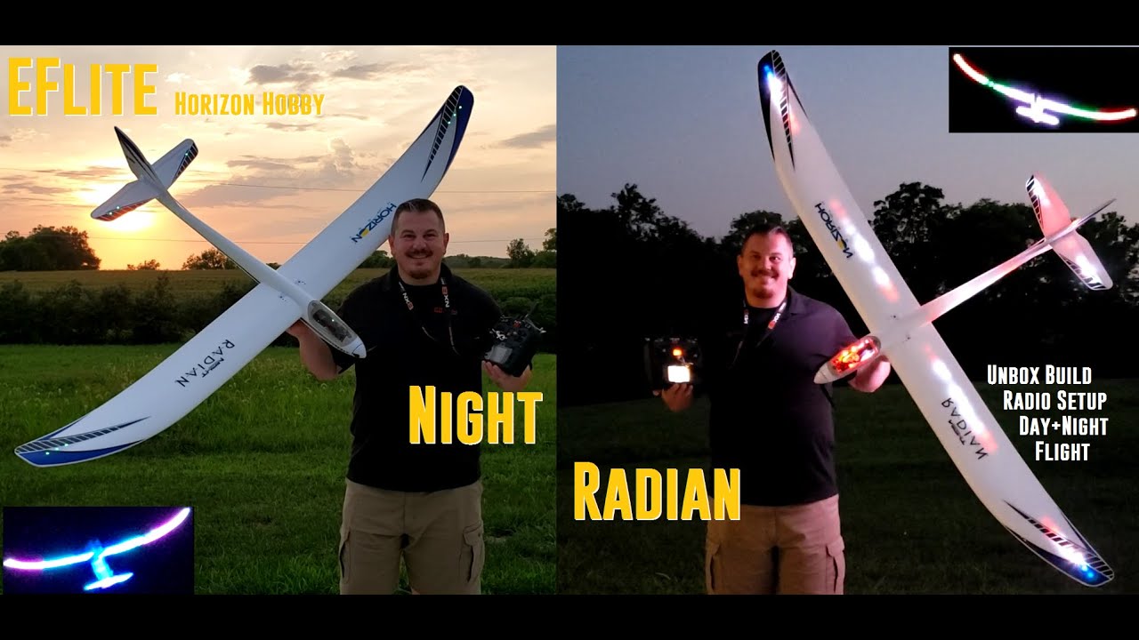 Eflite - Night Radian - 2.0m - Unbox, Build, Radio Setup, Day & Night ...