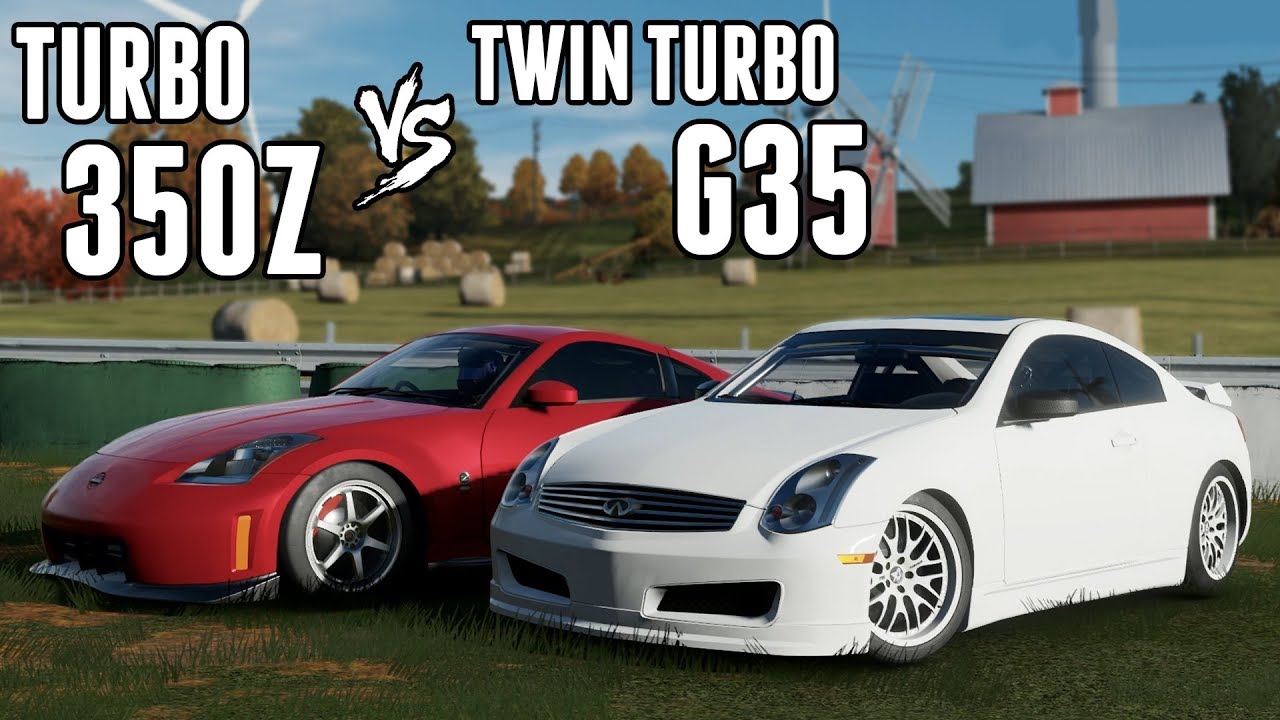 Battle of the VQ's! - Turbo 350z vs Twin Turbo G35 (Forza 7) - YouTube