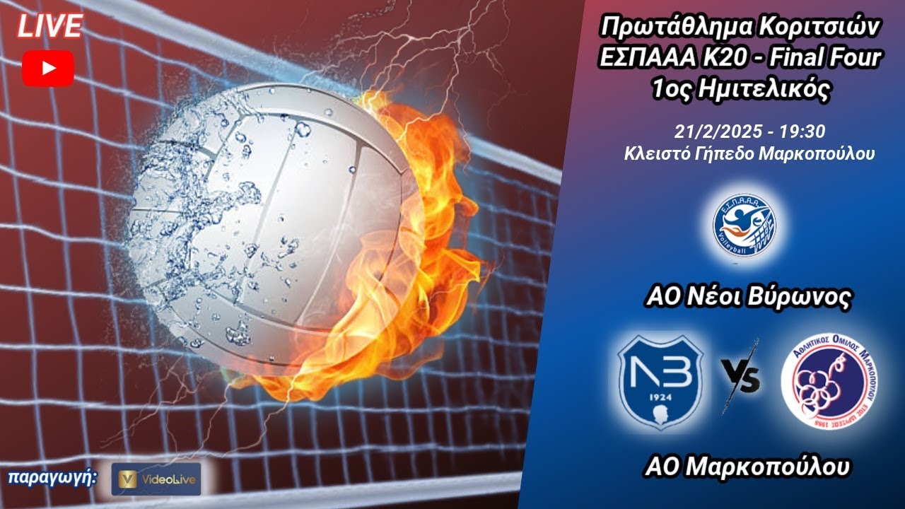 ΑΟ Νέοι Βύρωνος vs ΑΟ Μαρκοπούλου REVOIL, Τοπικό Πρωτάθλημα Κοριτσιών ...