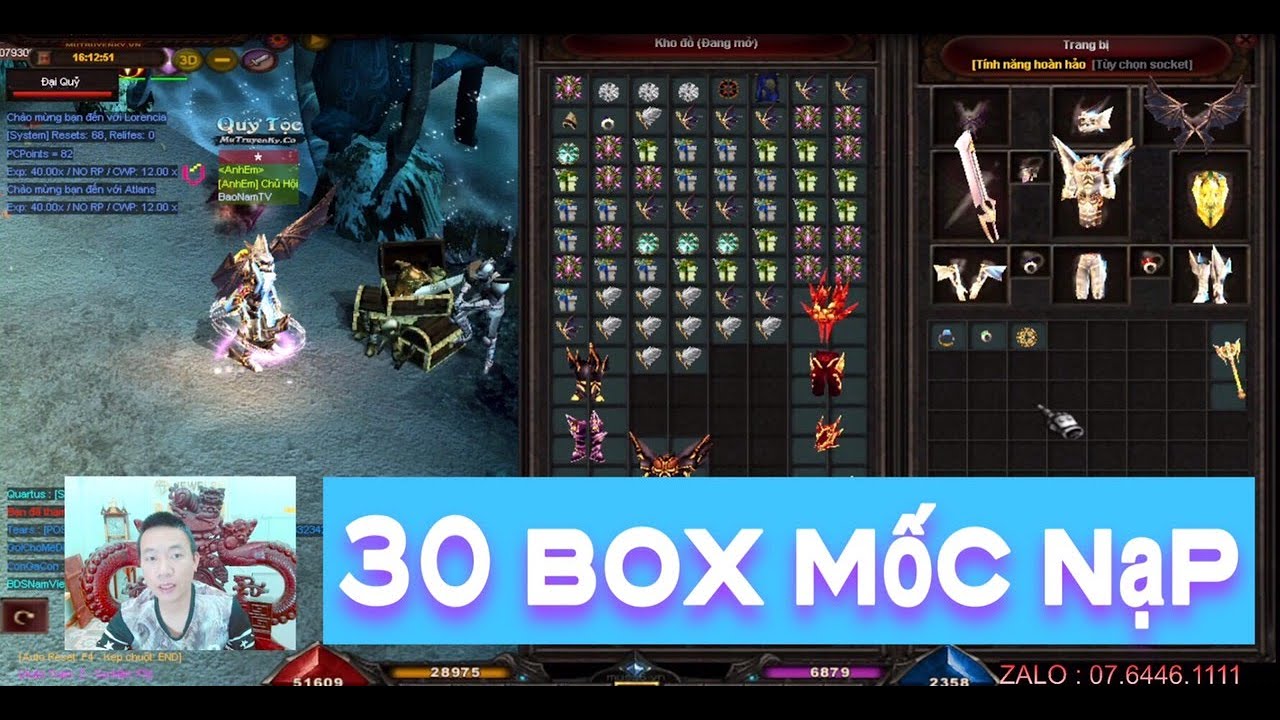 Mu Online Mới Ra | Mở 30 Box Mốc Nạp , Chắc Chắn Ra Trang Bị VIP - YouTube