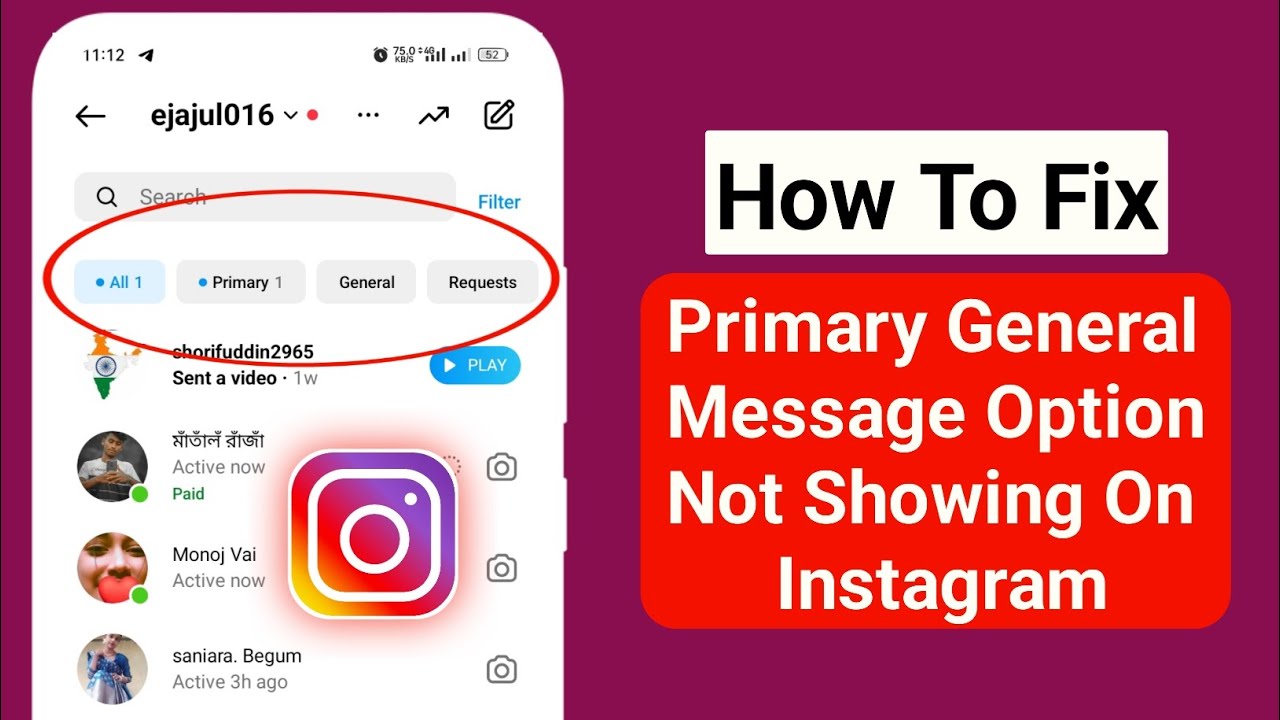 How To Fix Instagram Message Primary General Option Not Showing (New ...