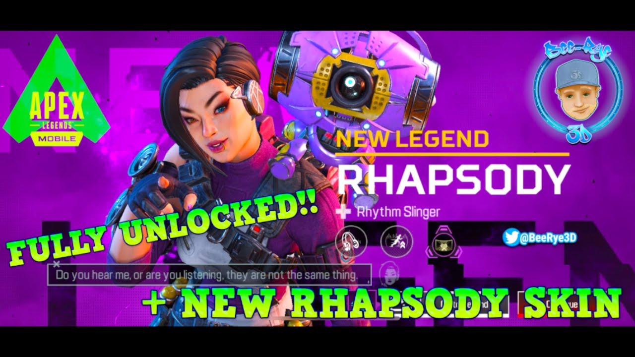 RHAPSODY UNLOCKING + NEW SKIN | APEX LEGENDS MOBILE - YouTube
