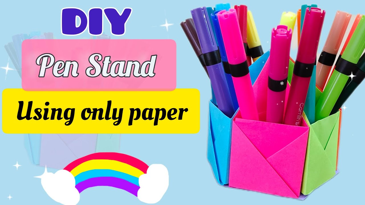 DIY Pen Stand using Paper 💖 #papercraft - YouTube
