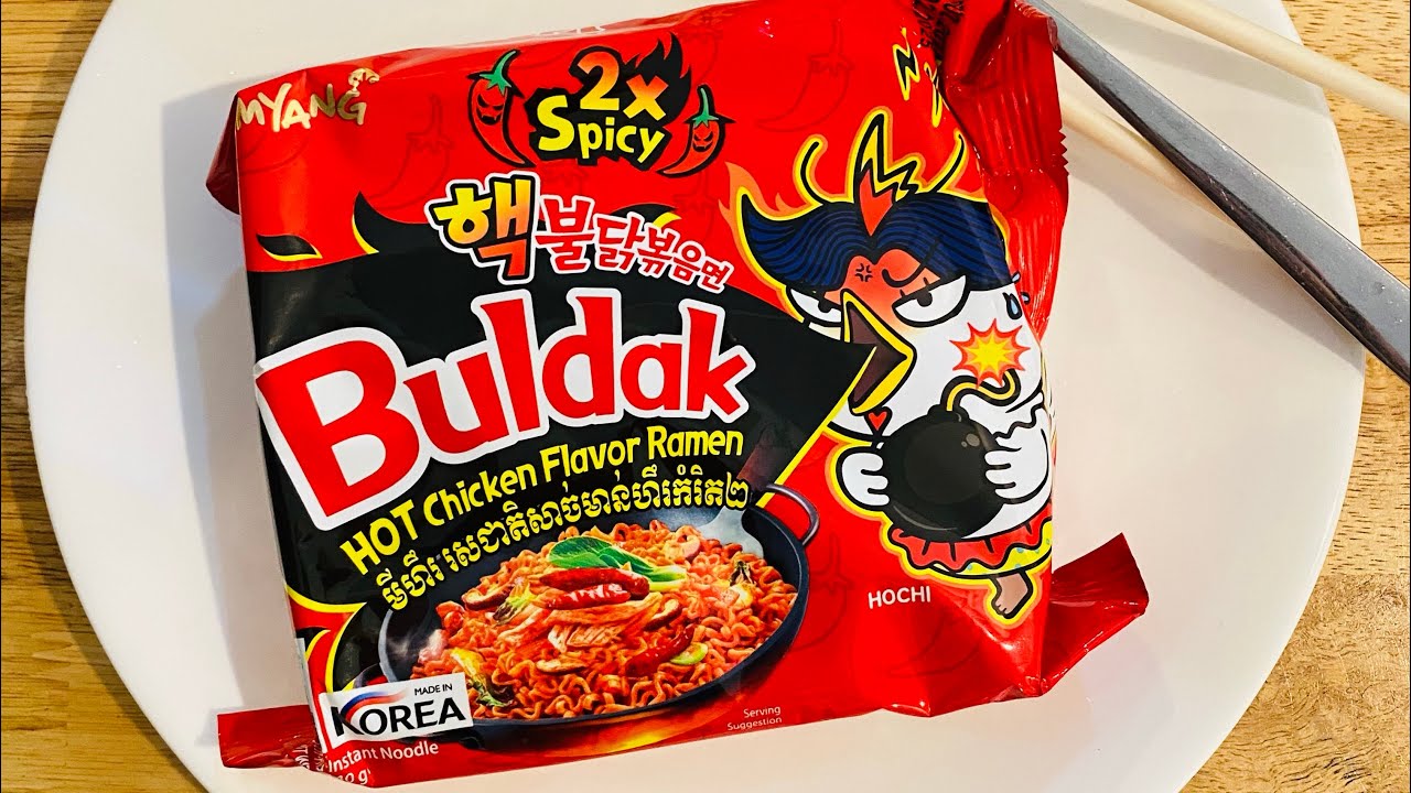 Cooking and eating Buldak 2x spicy 🌶️ noodles for first time. #buldak # ...