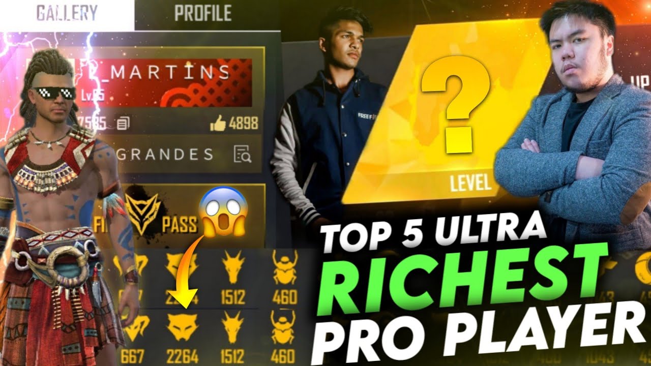 TOP 5 ULTRA RICHEST PRO PLAYER 😨 IN FREE FIRE - YouTube