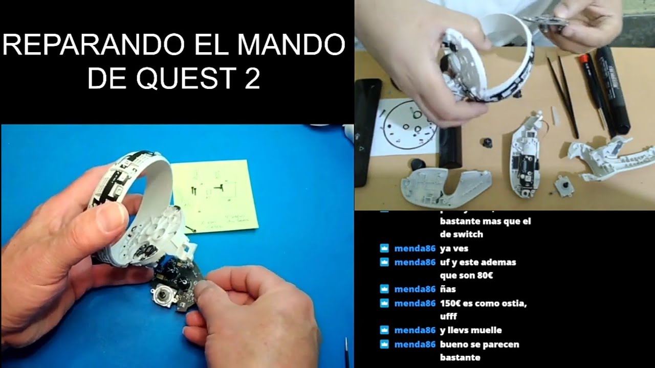 REPARACIÓN del mando izquierdo de QUEST 2 en vivo - YouTube