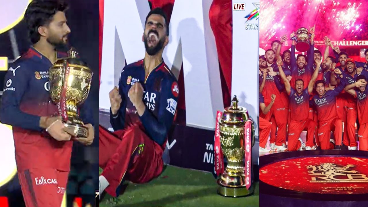 RCB Team Crazy Winning Celebration with Trophy IPL 2025 | virat trophy ...