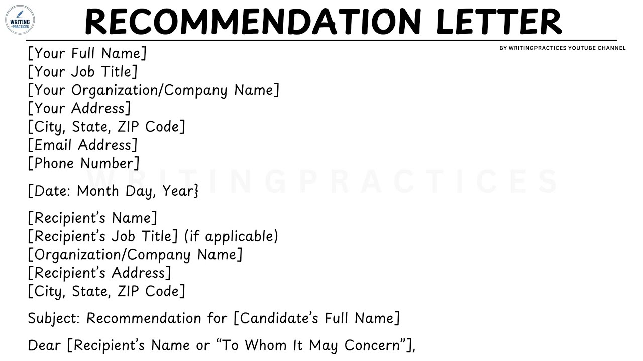 [LETTER TEMPLATE] How To Write A Recommendation Letter Steps Guide ...