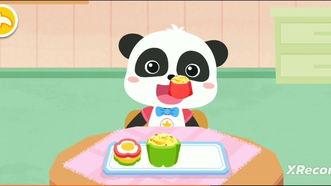 Bayi panda sarapan Brokoli, Paprika, Kentang dan Paha Ayam/ Baby Bus ...