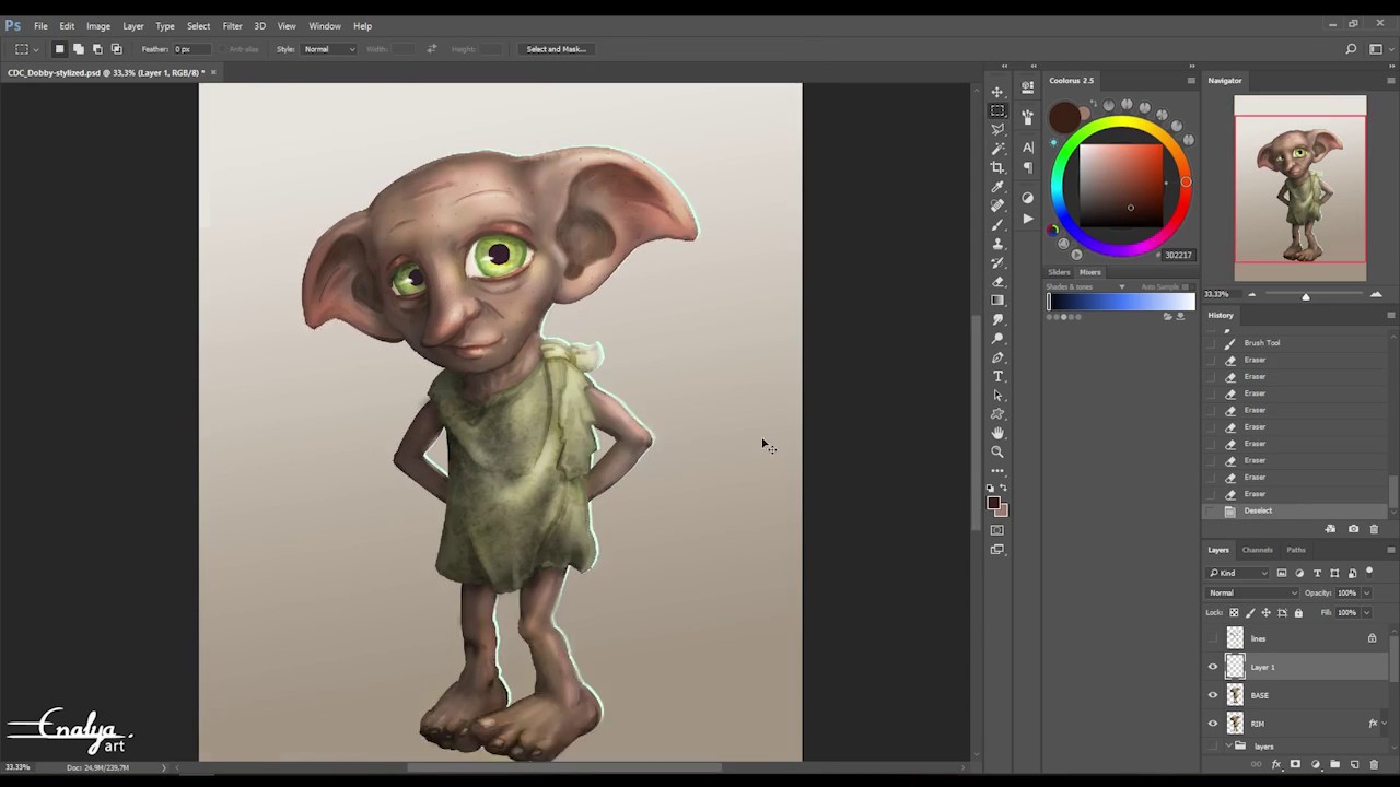 Dobby (2D) timelapse - YouTube