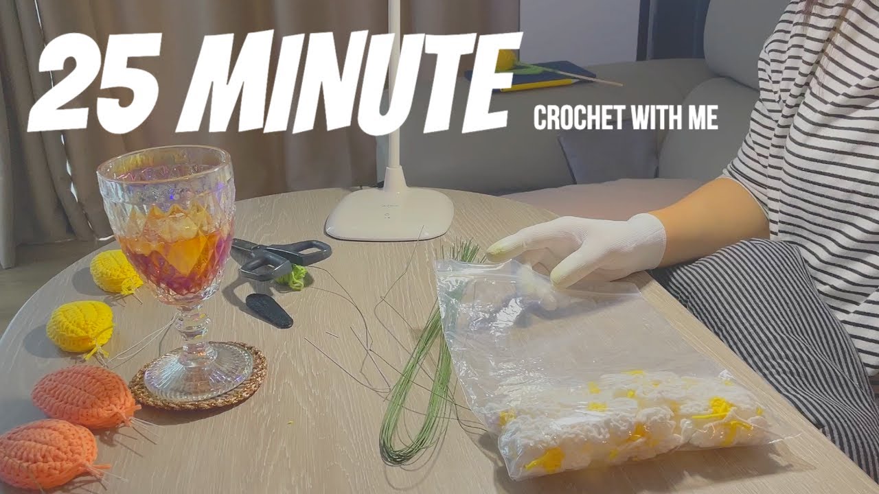 25 MINUTE CROCHET WITH ME l 나솔사계 17화 보면서 코바늘 데이지꽃 만들기, 아이스커피, 티비소리 ...