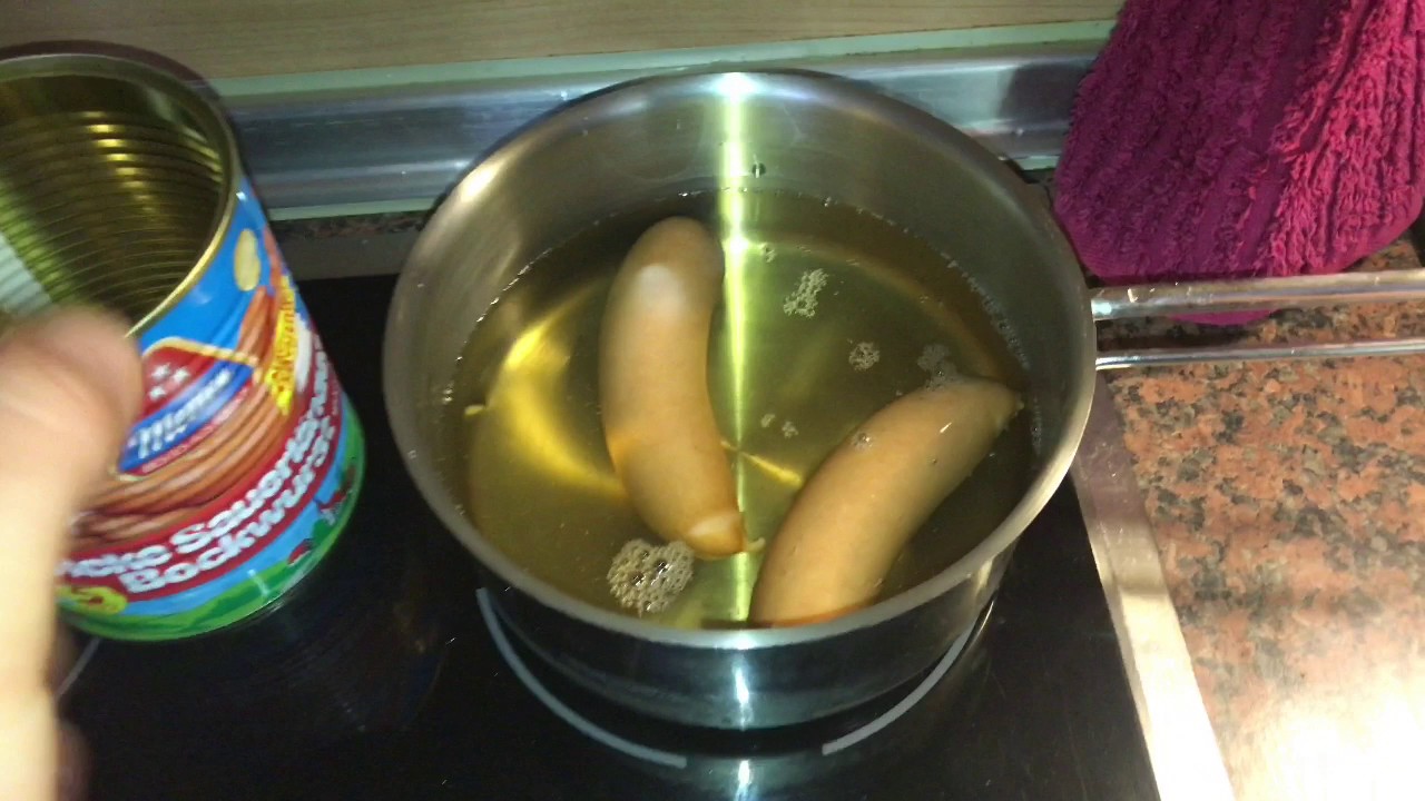 Bockwurst kochen Knobländer im eigenem Saft garen rote Wurst erhitzen ...