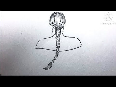 easy back side hair drawing - YouTube