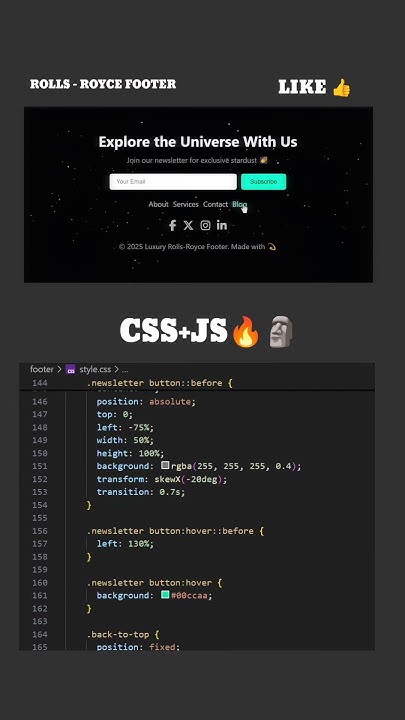 🚀 Responsive Footer That Feels Like Luxury Coding#webdevelopment #coding#htmlcss#shorts#python# ...