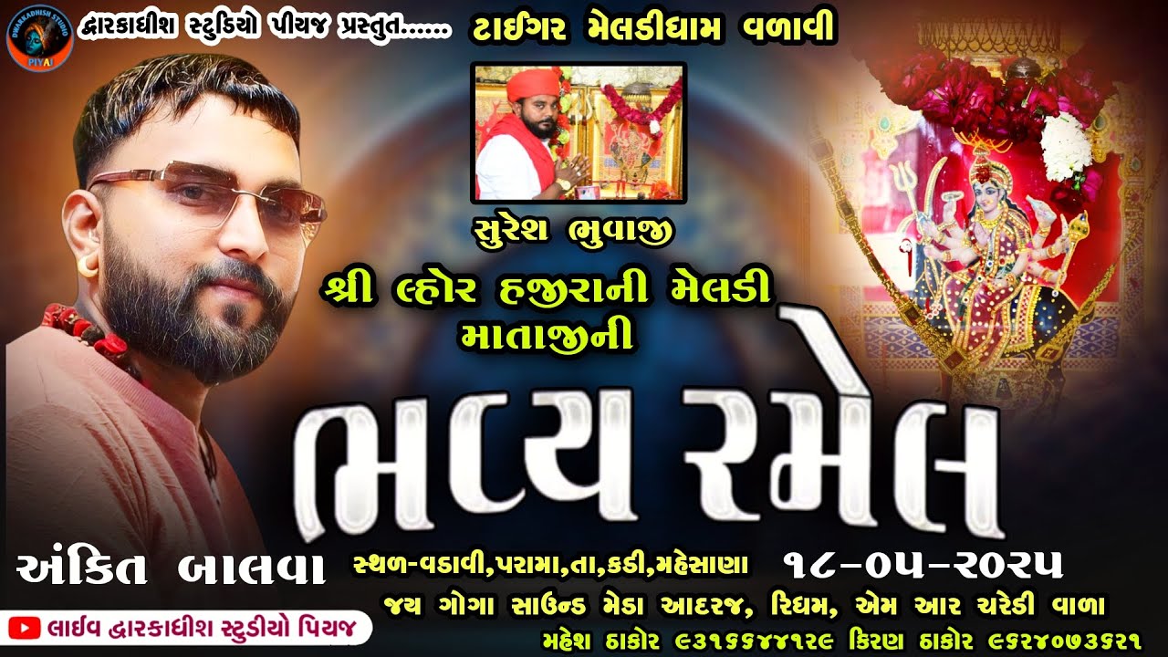 🛑ANKIT BALVA!! શ્રી લ્હોર હજીરાની મેલડી માતાજીની ભવ્ય રમેલ-ટાઇગર મેલડી ...
