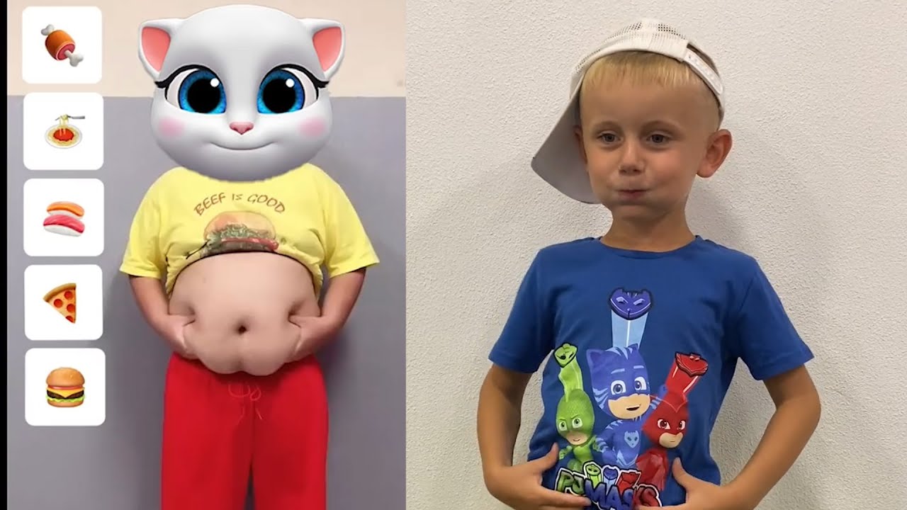 Funniest Talking Angela - Repeat after Fat Tummy Emoji Dance 2 - YouTube