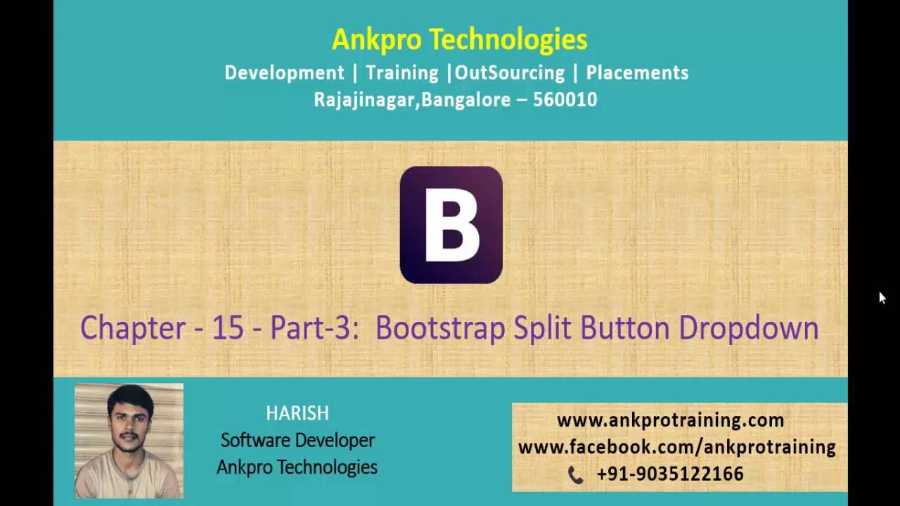 Bootstrap Chapter 15 - Bootstrap Split Button Drop down Part-3 - YouTube