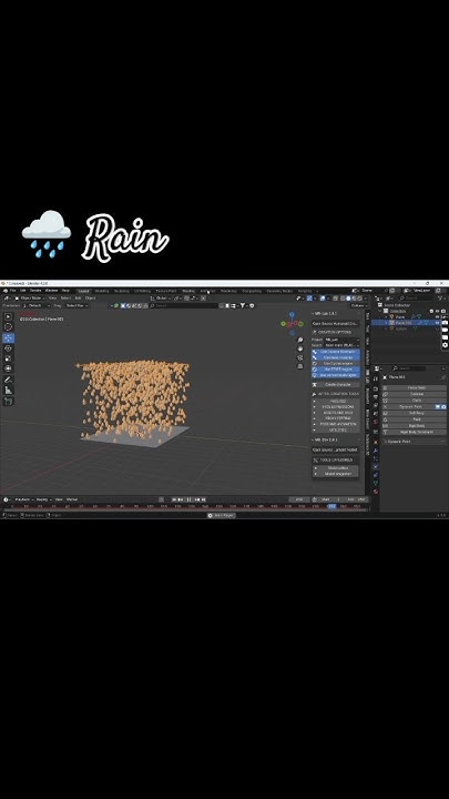 Rain in blender #3d #3dmodeling #blender #blendertips #3danimation #blender3d #3d design#3dart# ...