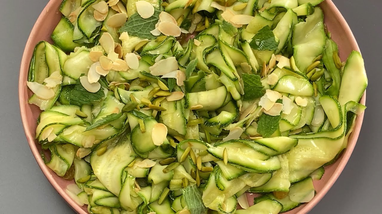 Courgette ribbon salad - YouTube