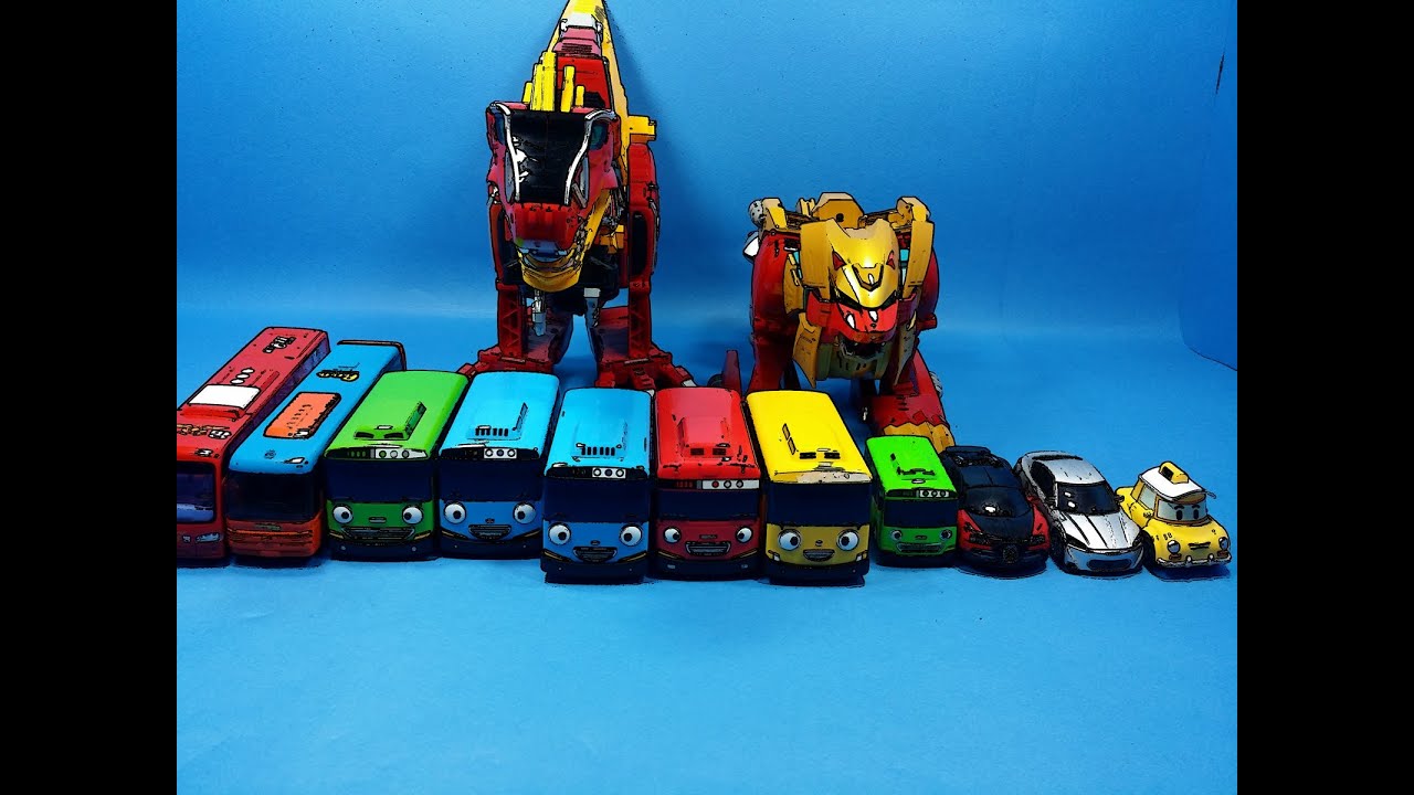 꼬마버스타요 파워레인저 다이노포스 가브티라 정글라이온 뽀로로버스 자동차피규어 소방차버스 로봇 장난감 놀이 Little Bus ...