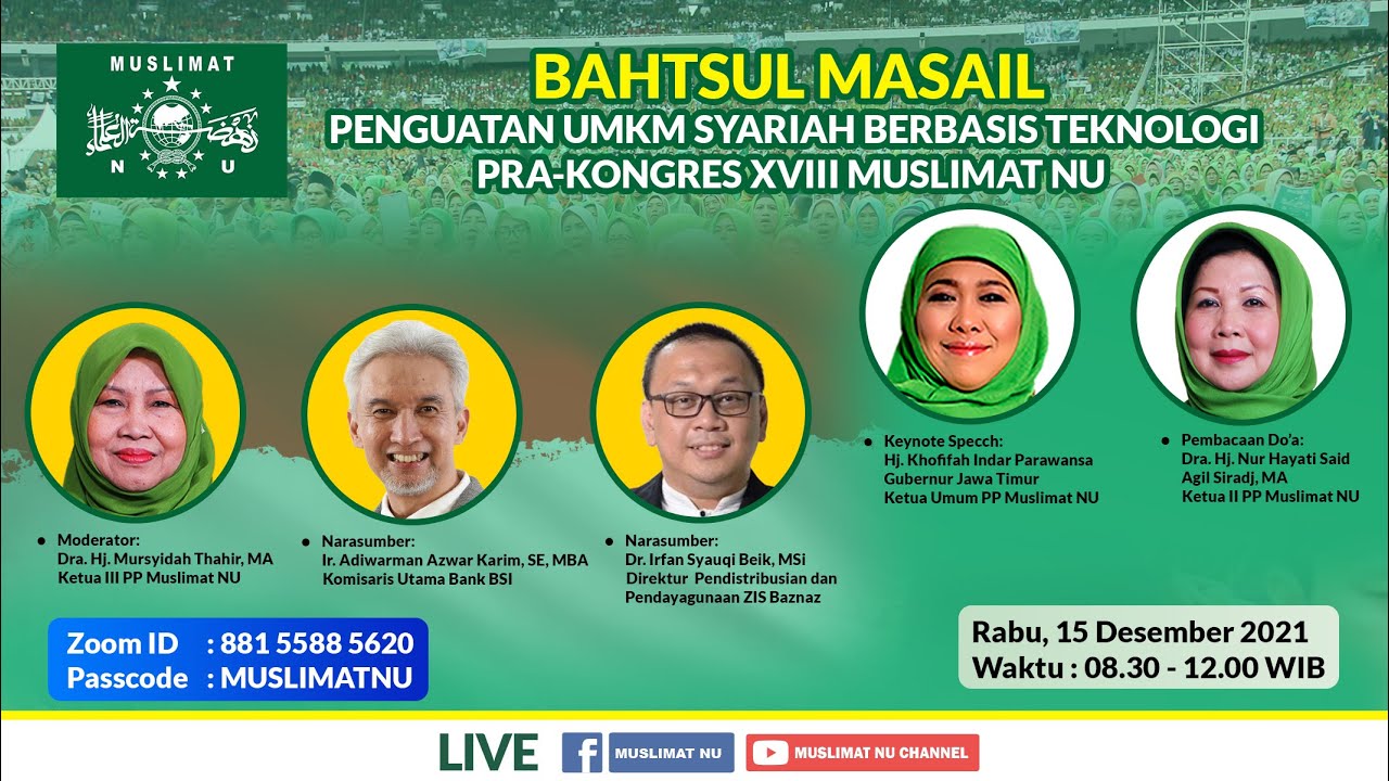 Bahtsul Masail Pra Kongres XVIII Muslimat NU: Penguatan UMKM Syariah ...