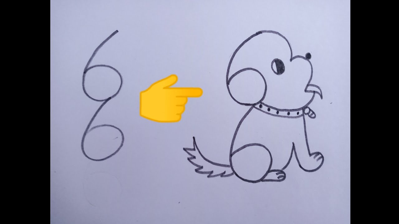 How to draw dog for no 66 || Easy draw dog || Number drawing || Easy ...