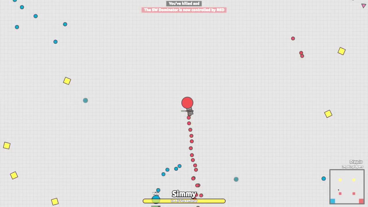 STREAMLINER NEW FASTEST SHOOTING TANK! Diep io Max level Streamliner Vs ...