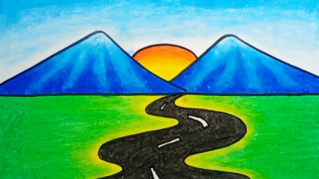 Cara Menggambar Pemandangan Alam Yang Mudah Dan Bagus |How To Draw ...