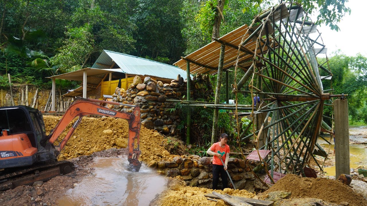 Build a system wheel to take water with Primitive technology - Use an ...