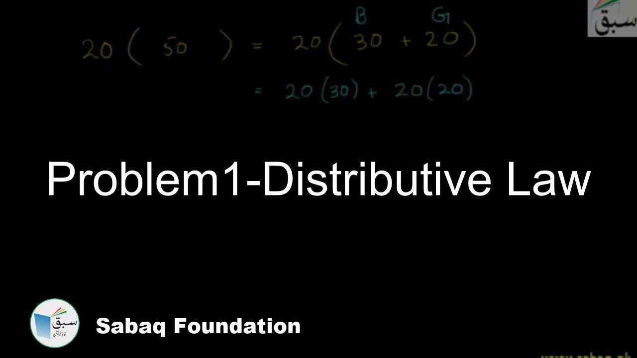 Problem-Distributive Law , Math Lecture | Sabaq.pk | - YouTube