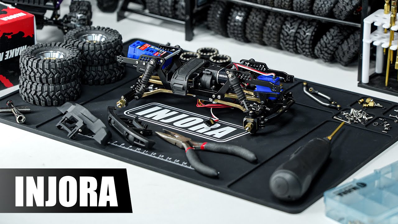 INJORA Silicone Work Mat Pit Mat for 1/18 1/24 RC Car (420×297mm) - YouTube