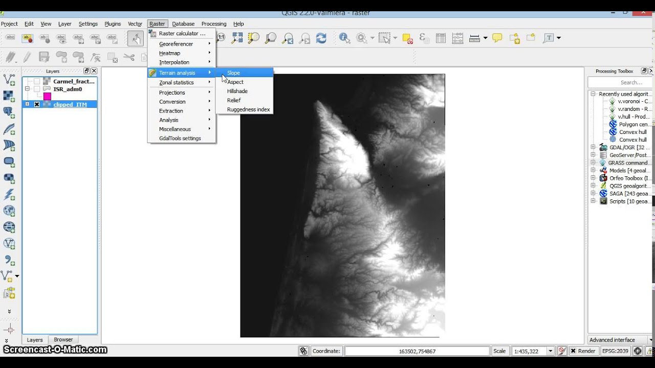 GIS QGIS V2.2 slopes calculation using terrain analysis - YouTube