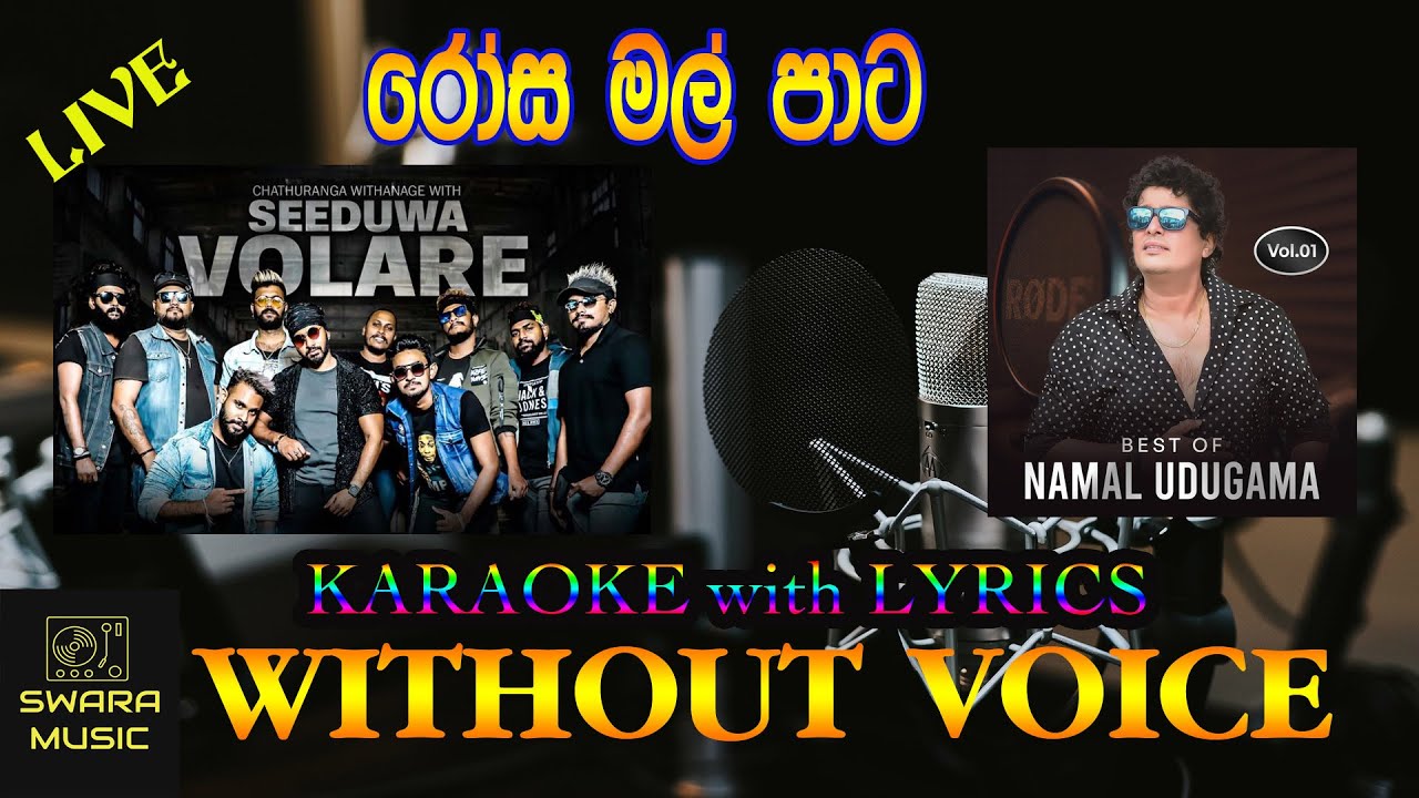 Rosa mal pata Namal udugama VOLARE | Karaoke | Without Voice | with ...
