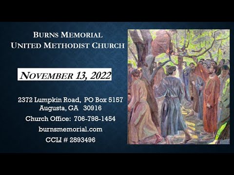 November 13, 2022 Burns Memorial Methodist Service - YouTube