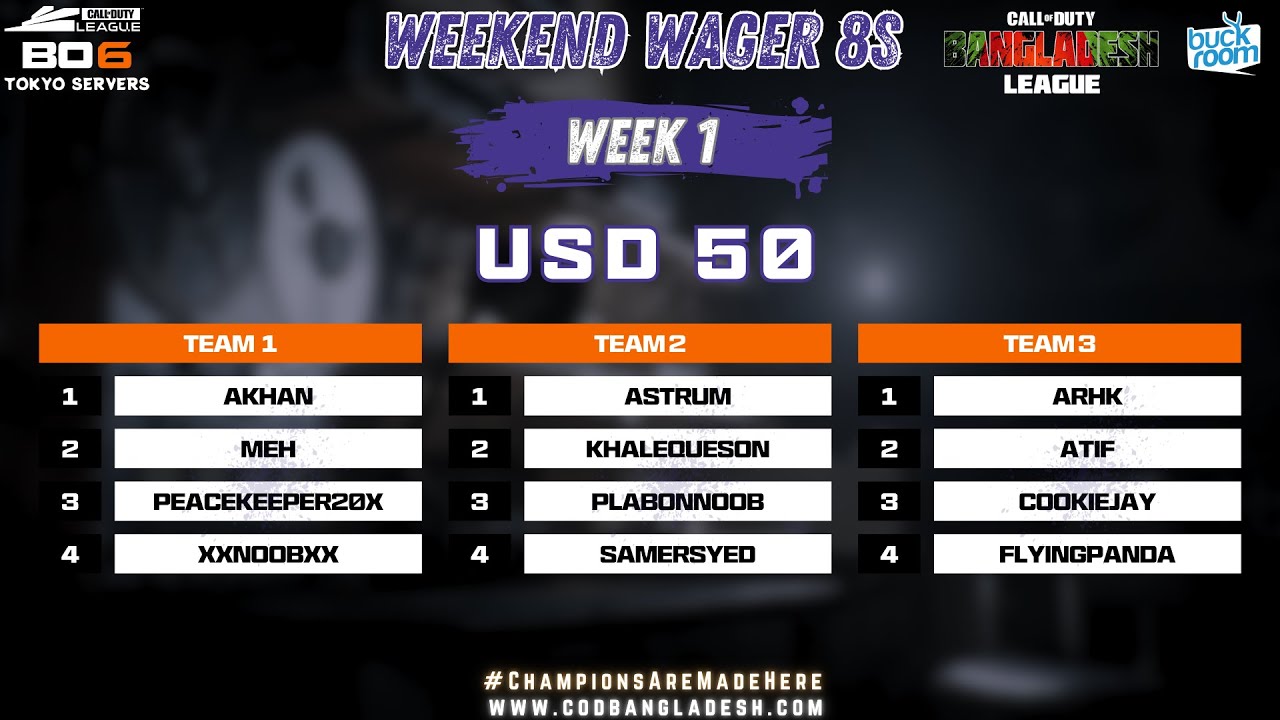 BO6 | Weekend Wager 8s | Week 1 | Team 1 vs Team 3 | COD BO6 - YouTube