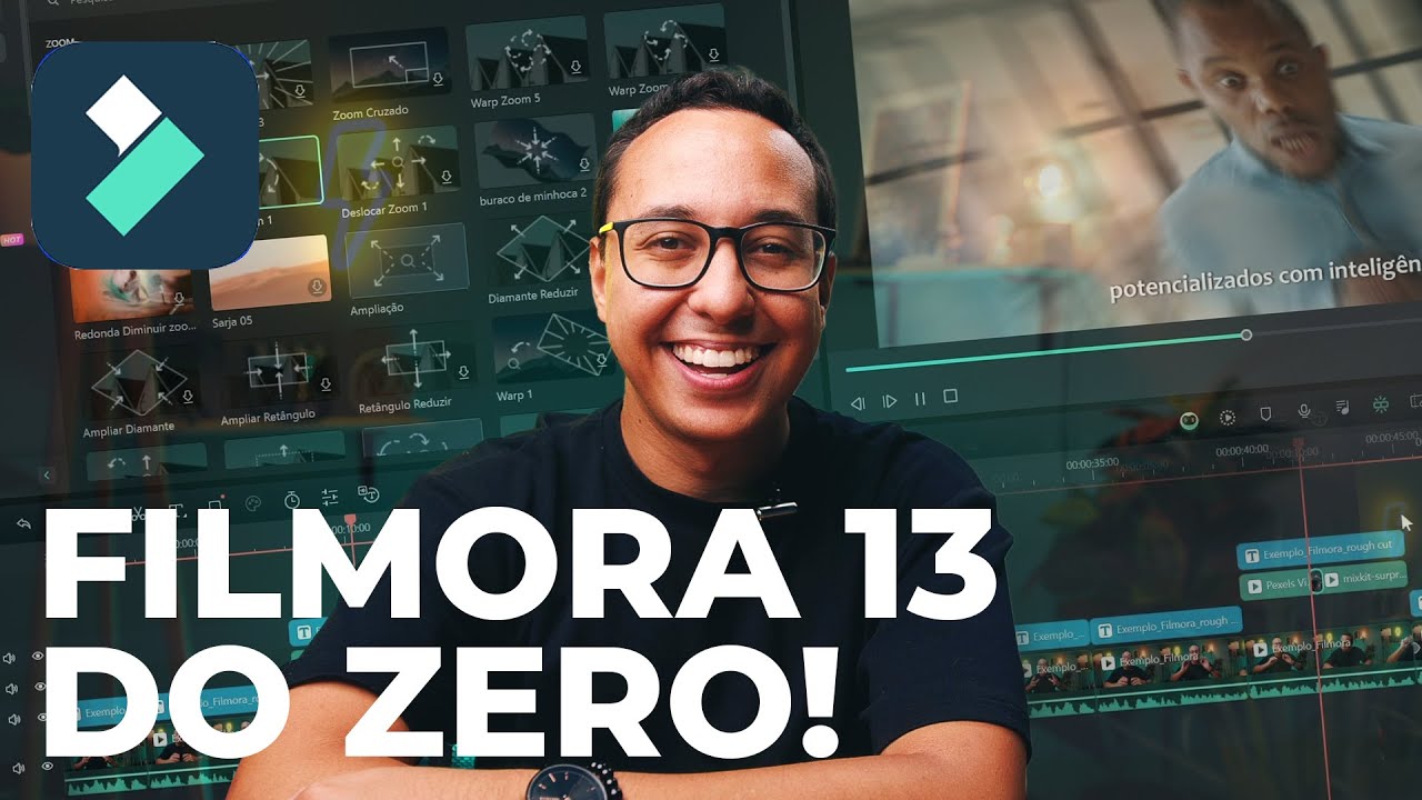 TUTORIAL COMPLETO do FILMORA 13 para INICIANTES - com INTELIGÊNCIA ...