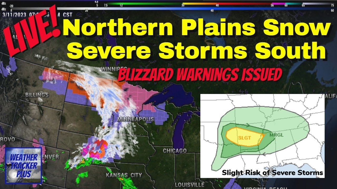 🔴 Live! Northern Plains Snow - Severe Storms South - Live Weather ...