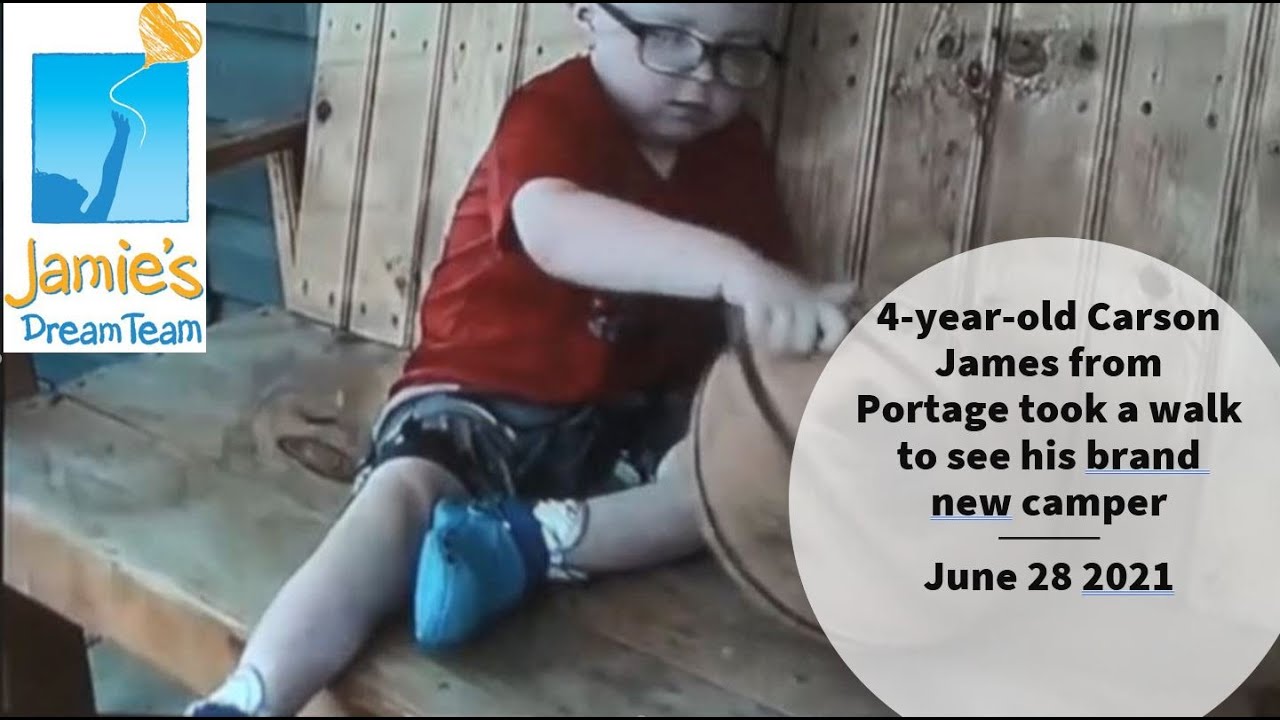 4-year-old Carson James from Portage took a walk to see his brand new ...