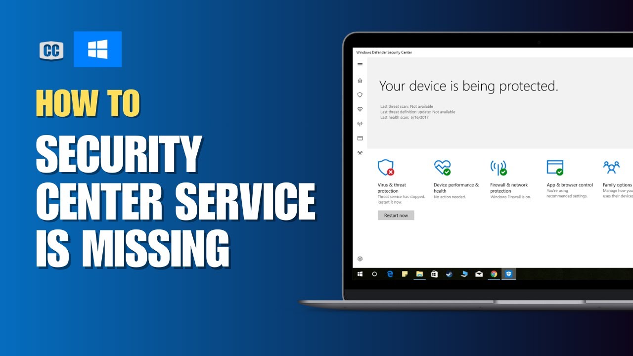 How To Fix Windows Security Center Service Is Missing or Turned Off ...