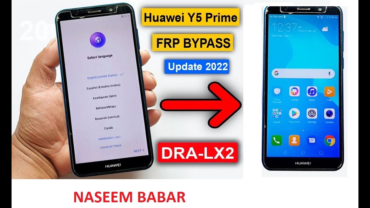 Huawei Y5 Prime 2018 DRA-LX2 FRP/Google Account Bypass WITHOUT PC ...