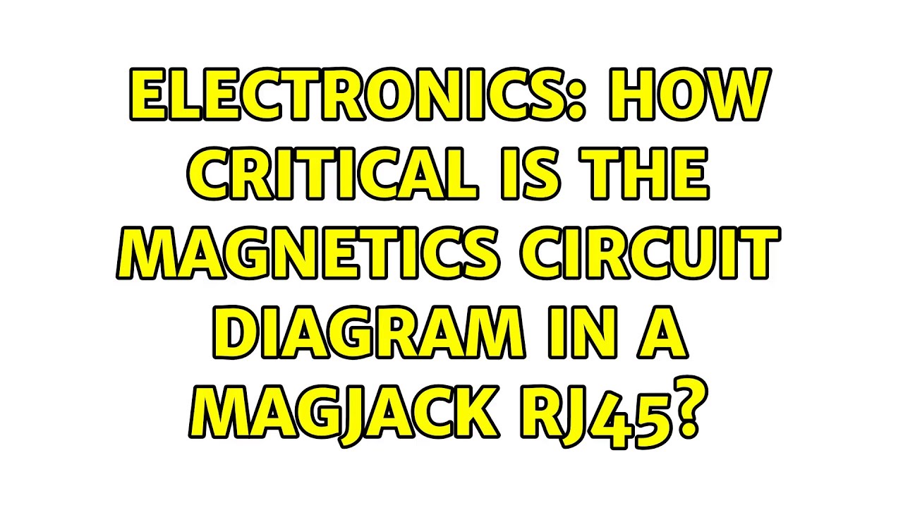 Electronics: How critical is the magnetics circuit diagram in a magjack ...