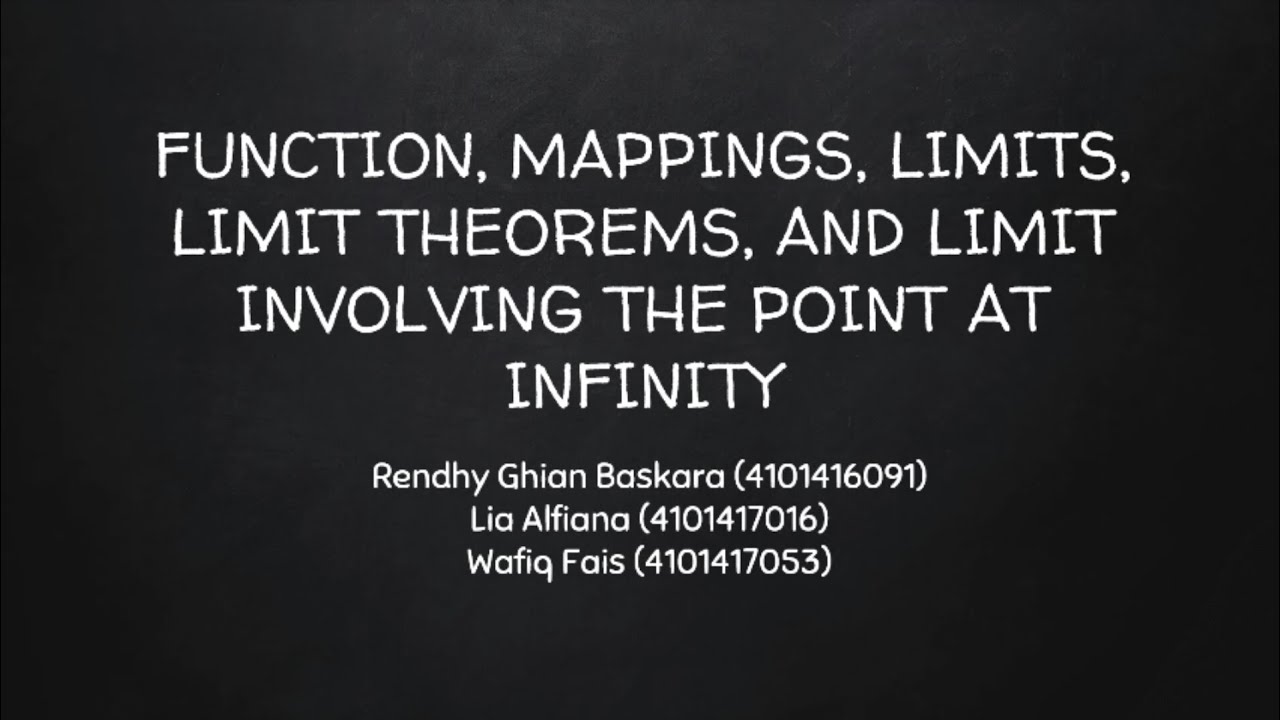 Function, Mappings, Limits, Limit Theorems, And Limit Involving The ...