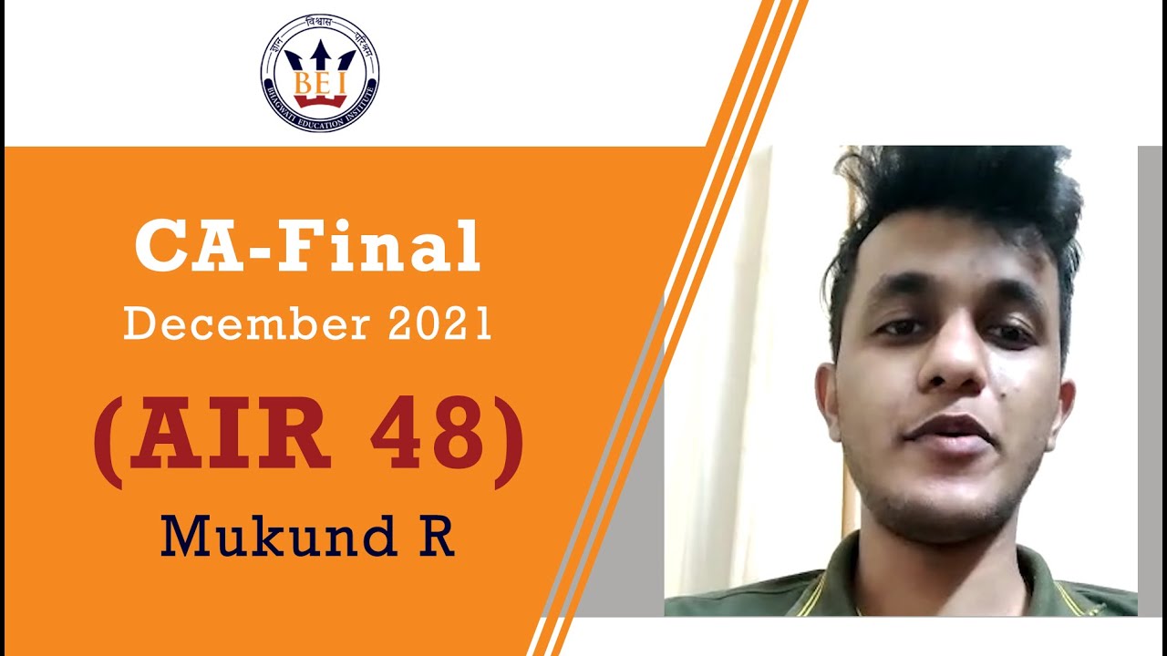Mukund R (AIR 48) Testimonial - YouTube
