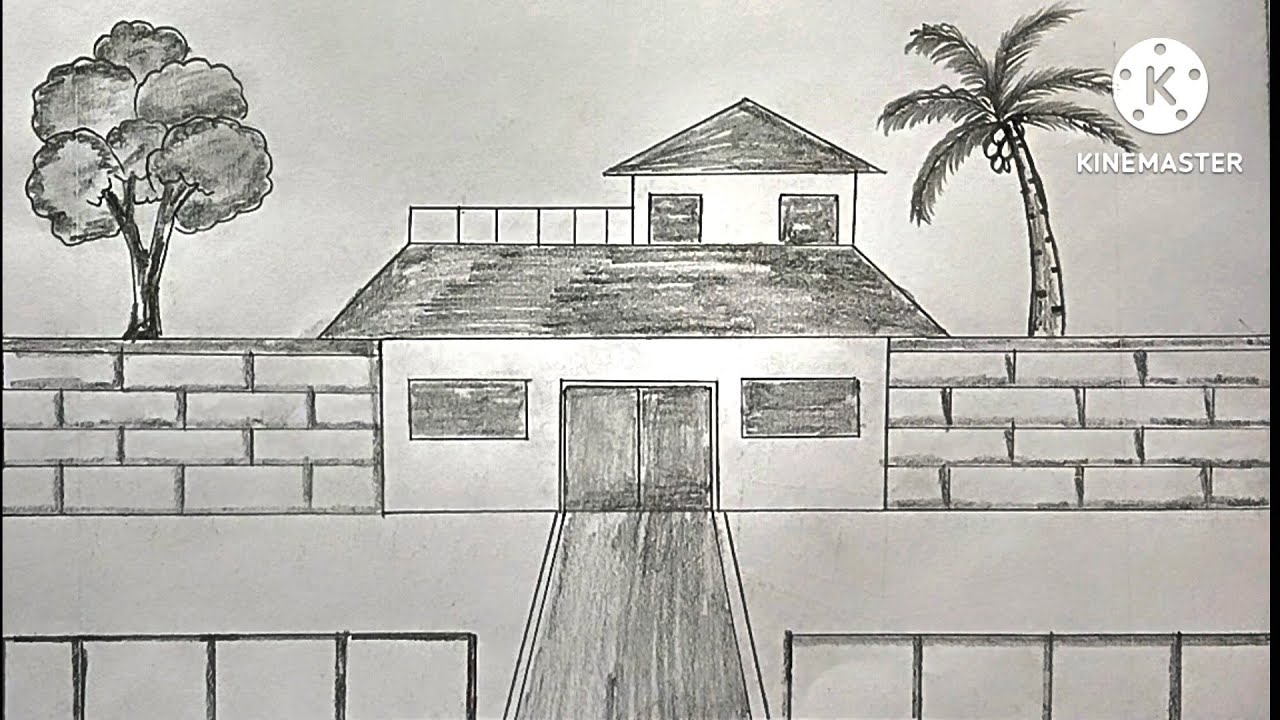 How to draw a house/esay draw a house/step by step a house drawing/very ...