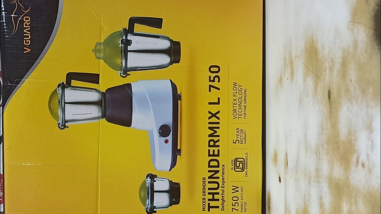 V-GUARD MIXER GRINDER THUNDERMIX L 750 # 750 WATT #unboxing #review ...