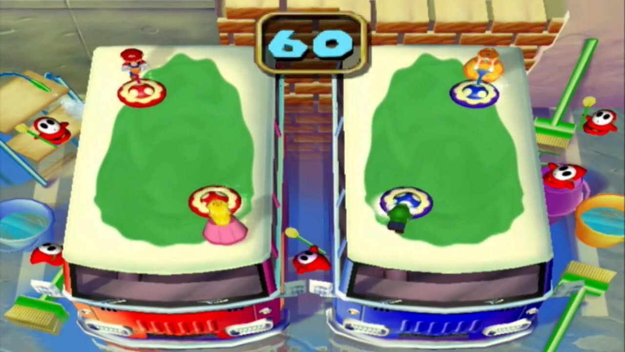 Mario Party 5 - Minigames - 2v2 - Bus Buffer - YouTube